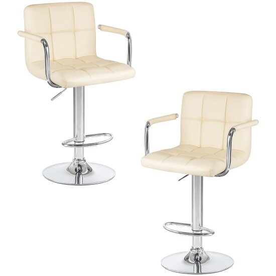 Стул барный Dobrin KRUGER ARM (кремовый)(2 шт/уп)