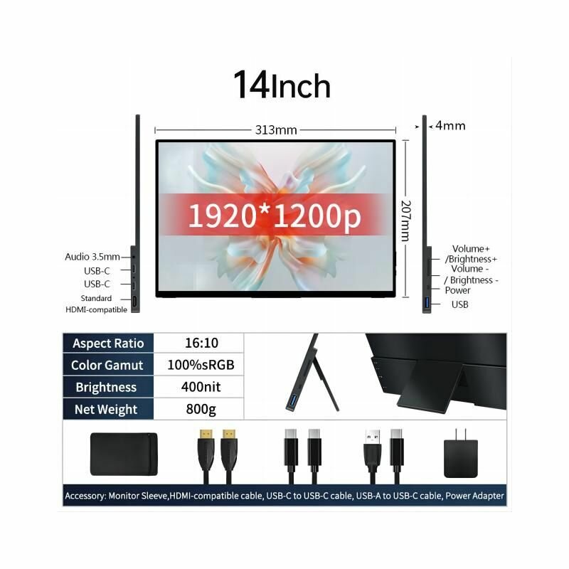 14-дюймовый портативный дисплей