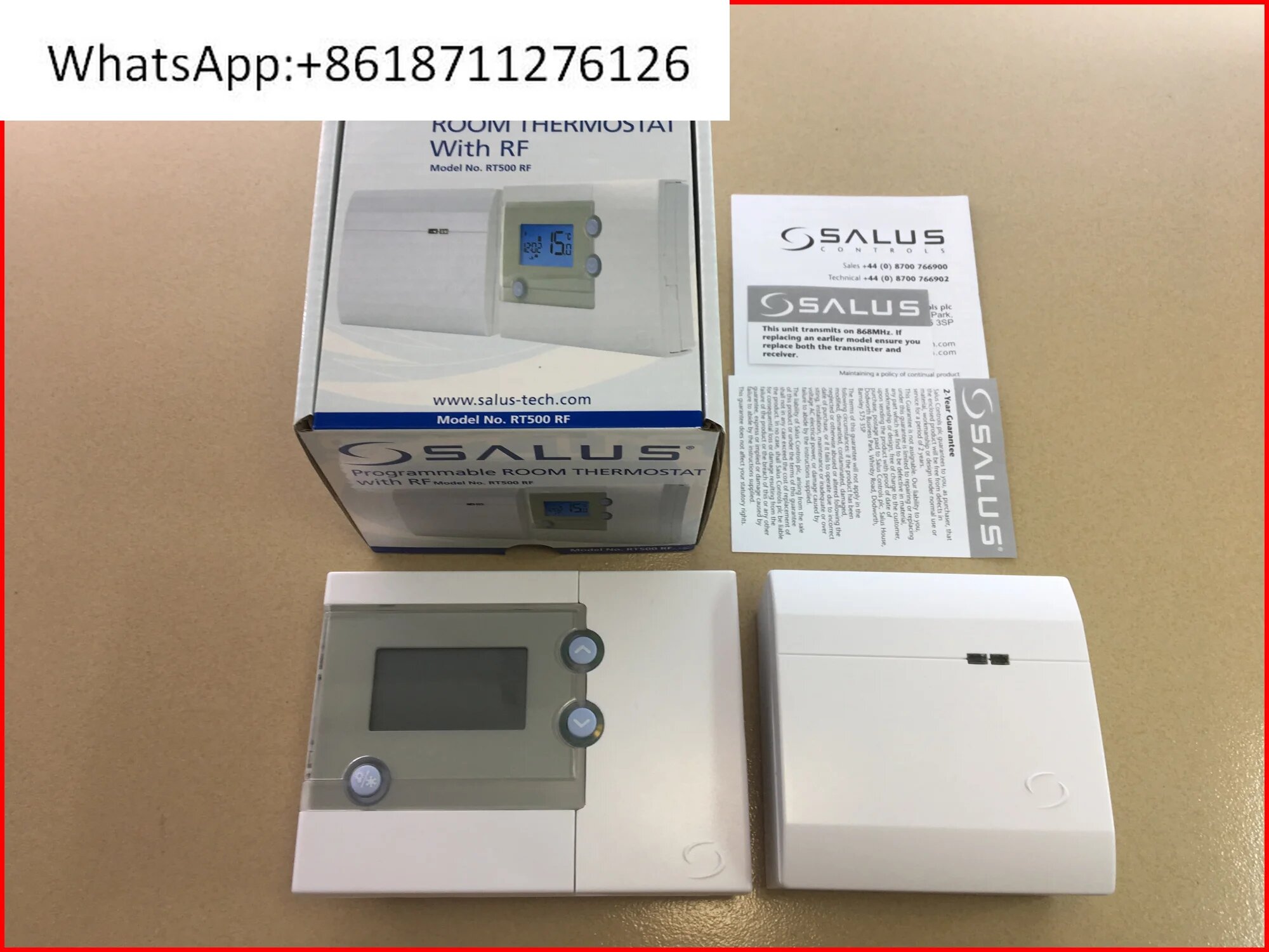 Оригинальный импортный программируемый беспроводной внутренний термостат SALUS RT500 RF с управлением диапазоном