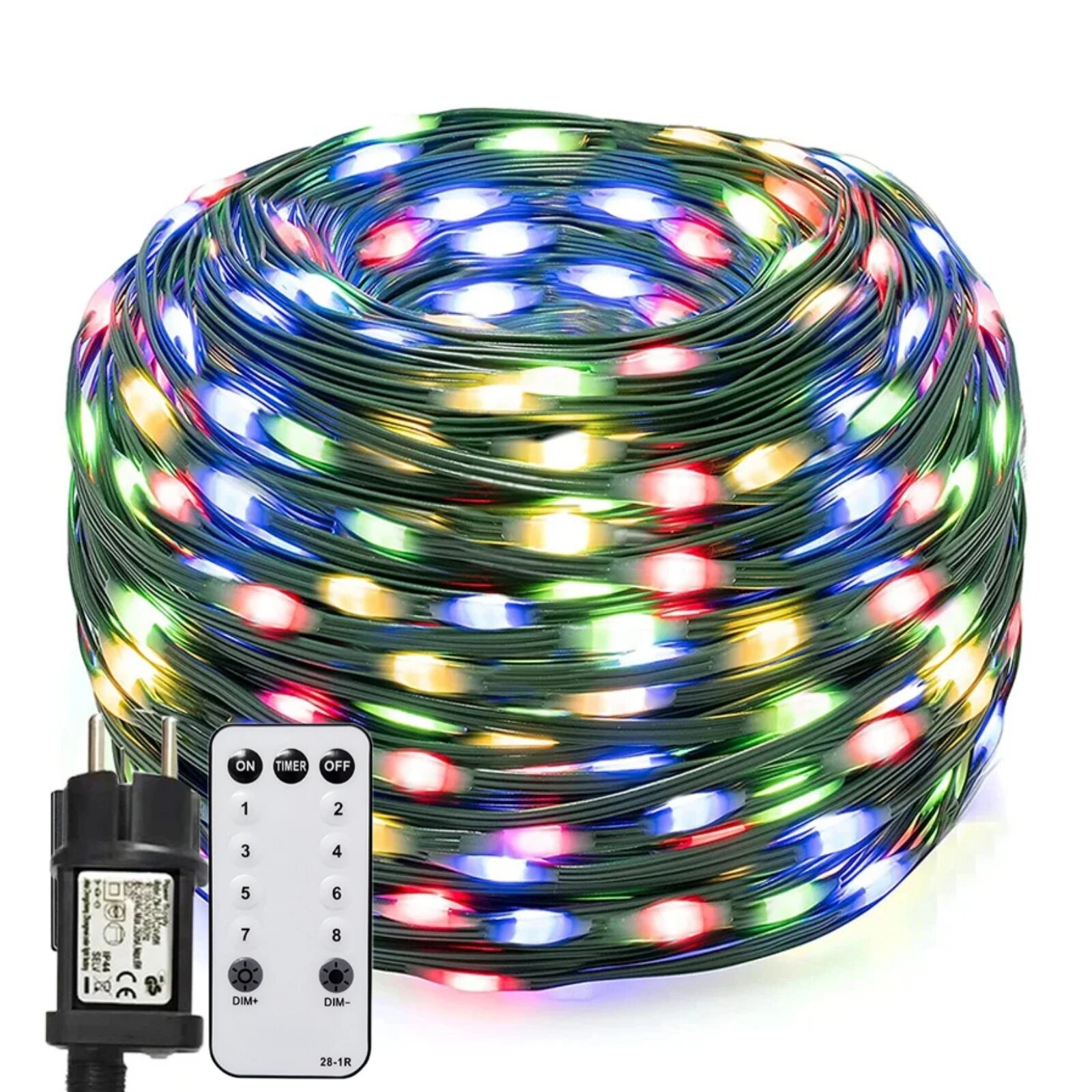 RGB гирлянда 1000 LED, 100 м, с пультом, EU Plug