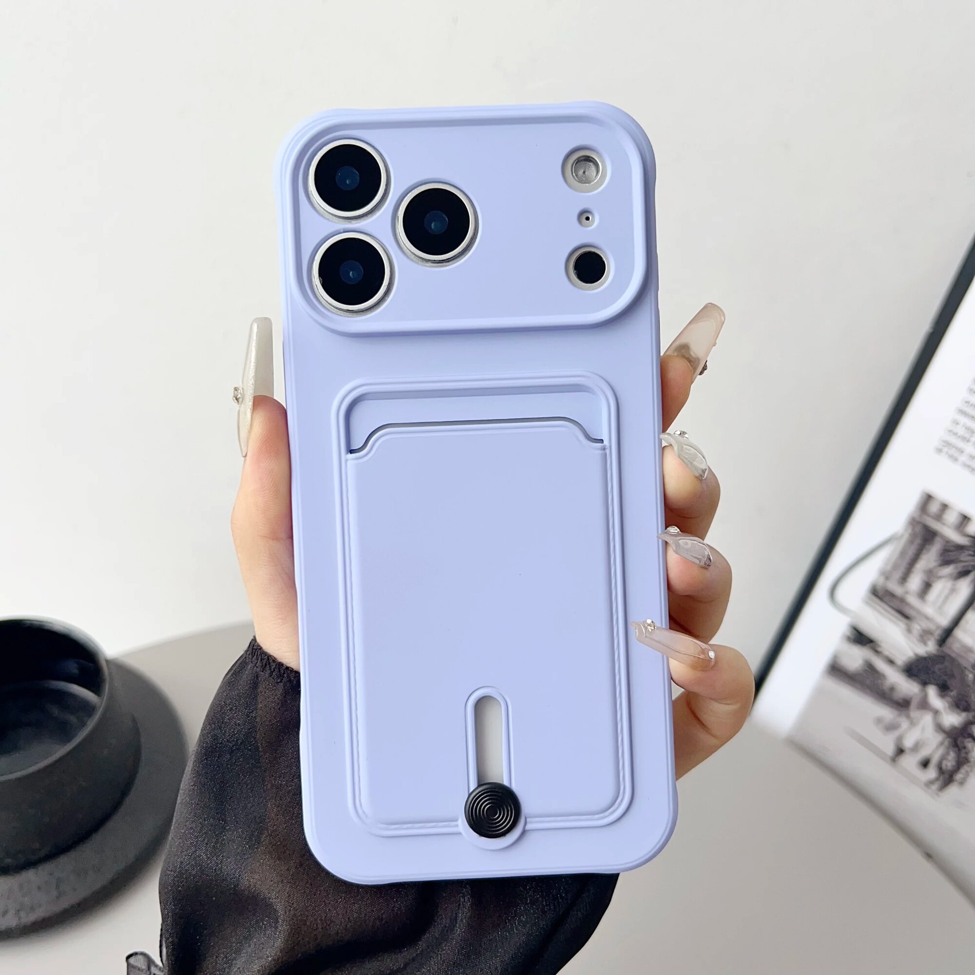 Чехол-бумажник с слотом для карт для iphone 17, 16, 15, 14, 13, 12, 11 pro max air plus mini, мягкий чехол из ТПУ для кредитных карт