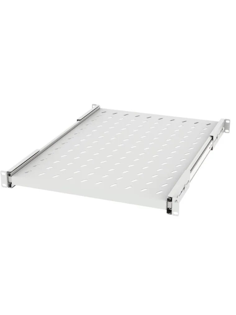 Полка выдвижная Filum FL-RSHE-1U-620-GY 19", 1U, перфорированная, глубина 620 мм, нагрузка 30 кг, серая RAL7035M