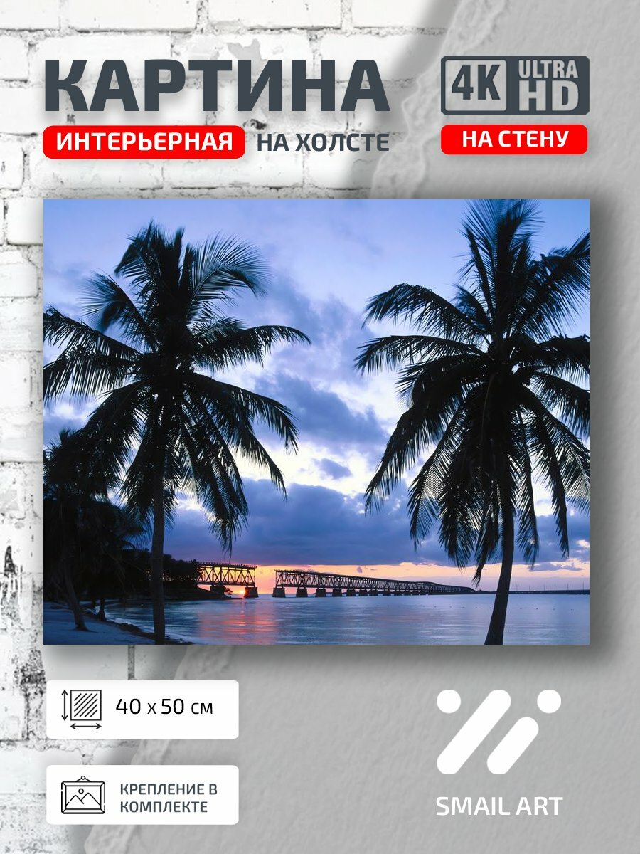 Картина на холсте интерьерная 40 на 50 на стену Яркая Florida для студии урбанистика декор
