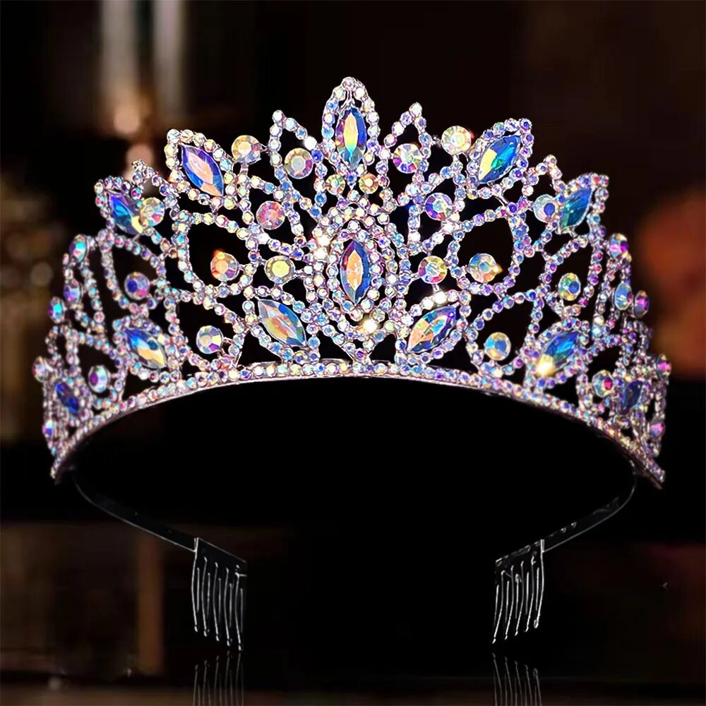 DIEZI фиолетовая тиара из горного хрусталя purple AB