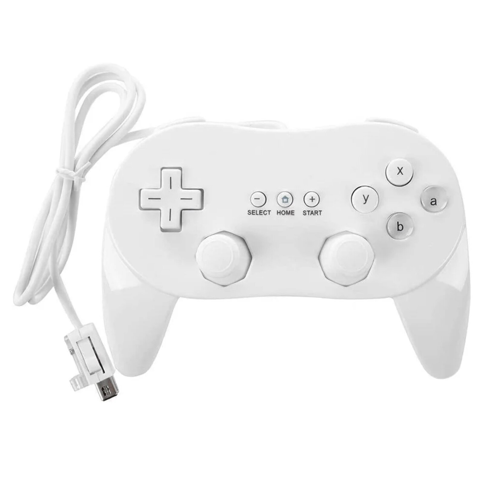 Геймпад проводной Classic для Nintendo Wii, контроллер Joypad, длина кабеля approx. 80cm/31.5 inches, размер 142 X 90 X 70mm/5.59 X 3.54 X 2.76 inches, цвет белый, количество 1 шт.