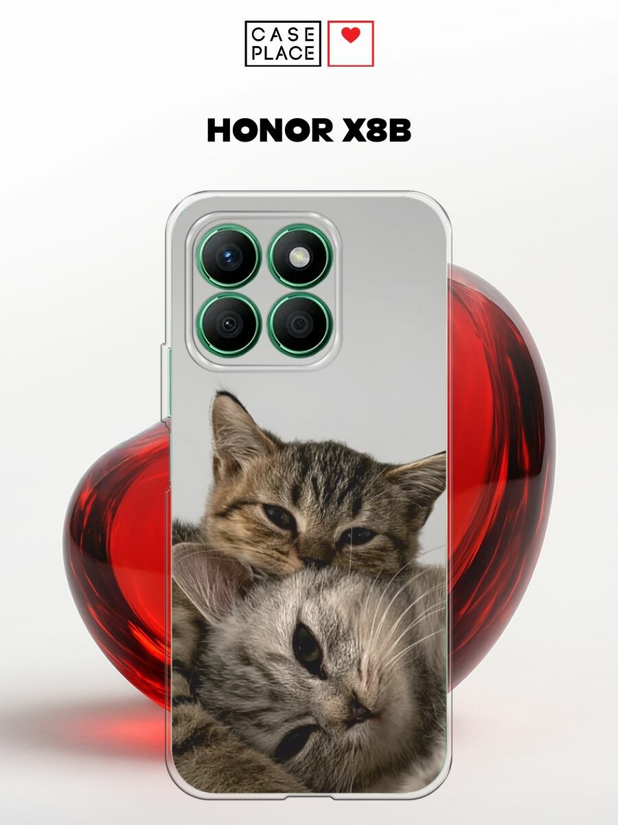 Силиконовый чехол на Honor X8B / Хонор Х8B с принтом Нежные котята