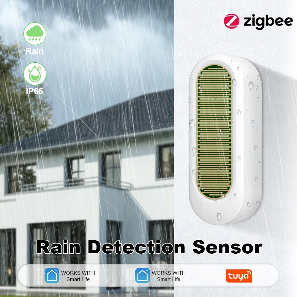 Датчик дождя MHOMESS Tuya Zigbee, black — фото 1