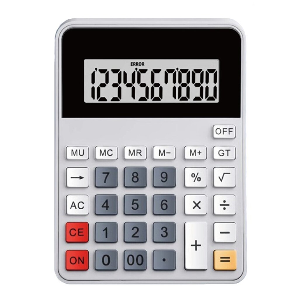Professional 12 Digit Financial Calculator Tilted Screen Design For Comfortable Office And Business Calculations