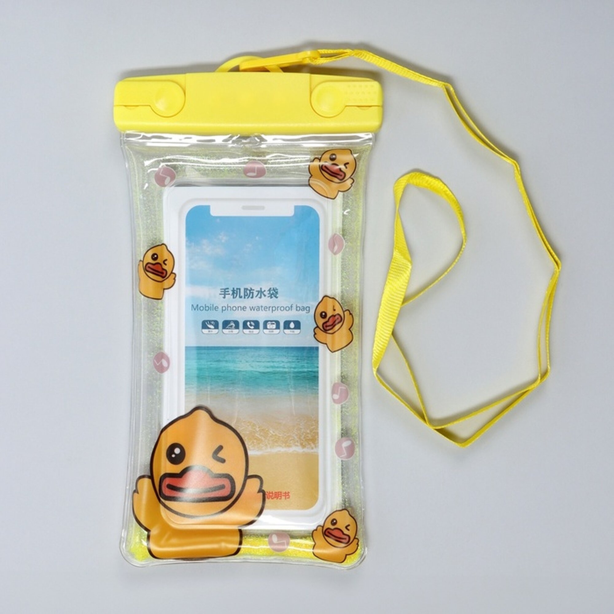 Водонепроницаемый чехол для телефонов, размер 22×11 см, «уточки», жёлтый