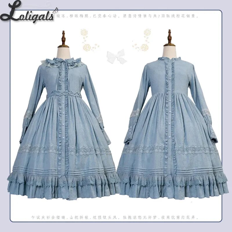 Классическое платье Лолиты Loligals из хлопка М, Синий, Синий