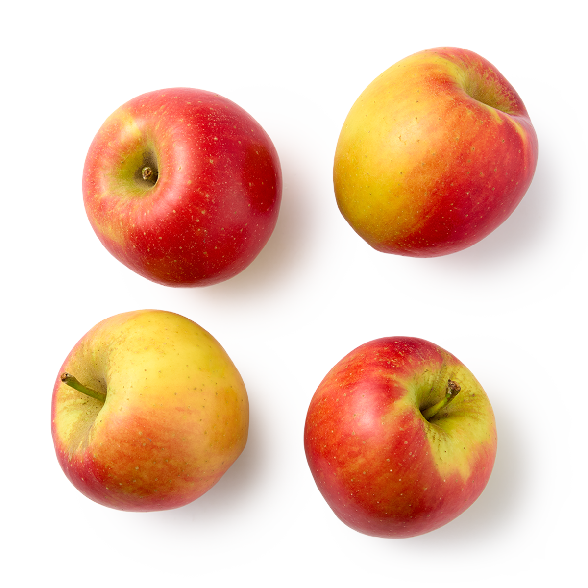 Яблоки, сорт Гала, спелые, цельные, 4 штуки, на подложке, 600 грамм