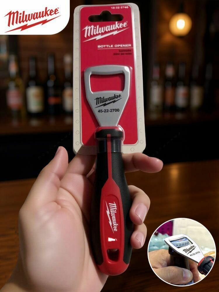 Открывалка Milwaukee, для консервов/банок, длина 18см, 1шт, красная