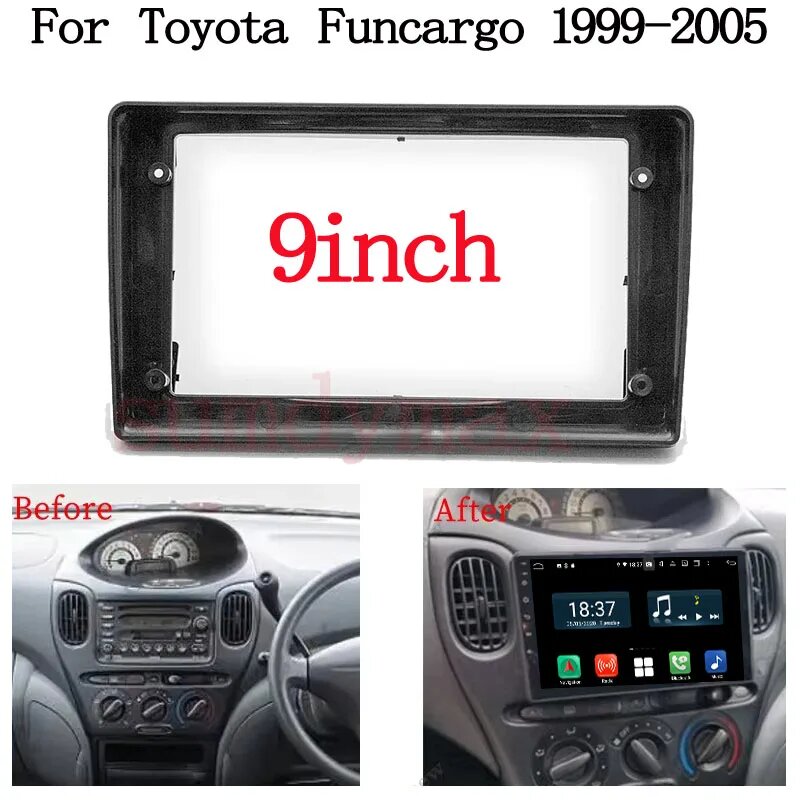 9-дюймовый автомобильный радиоприемник для Toyota FunCargo 1999-2005, стереопанель, GPS, рамка, комплект крепления на приборной панели, рамка, автомобильные аксессуары