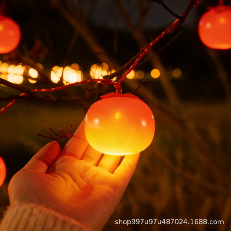 Лампа персика, солнечная лампа для весеннего фестиваля, уличная водонепроницаемая праздничная атмосферная лампа, персиковая лампа Руйи, новогодняя подвесная лампа для дерева