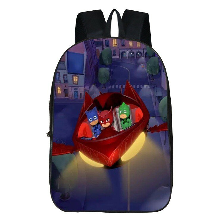 Kids outdoor rucksack with eyecatching pj mask theme and practical interior organization size 7