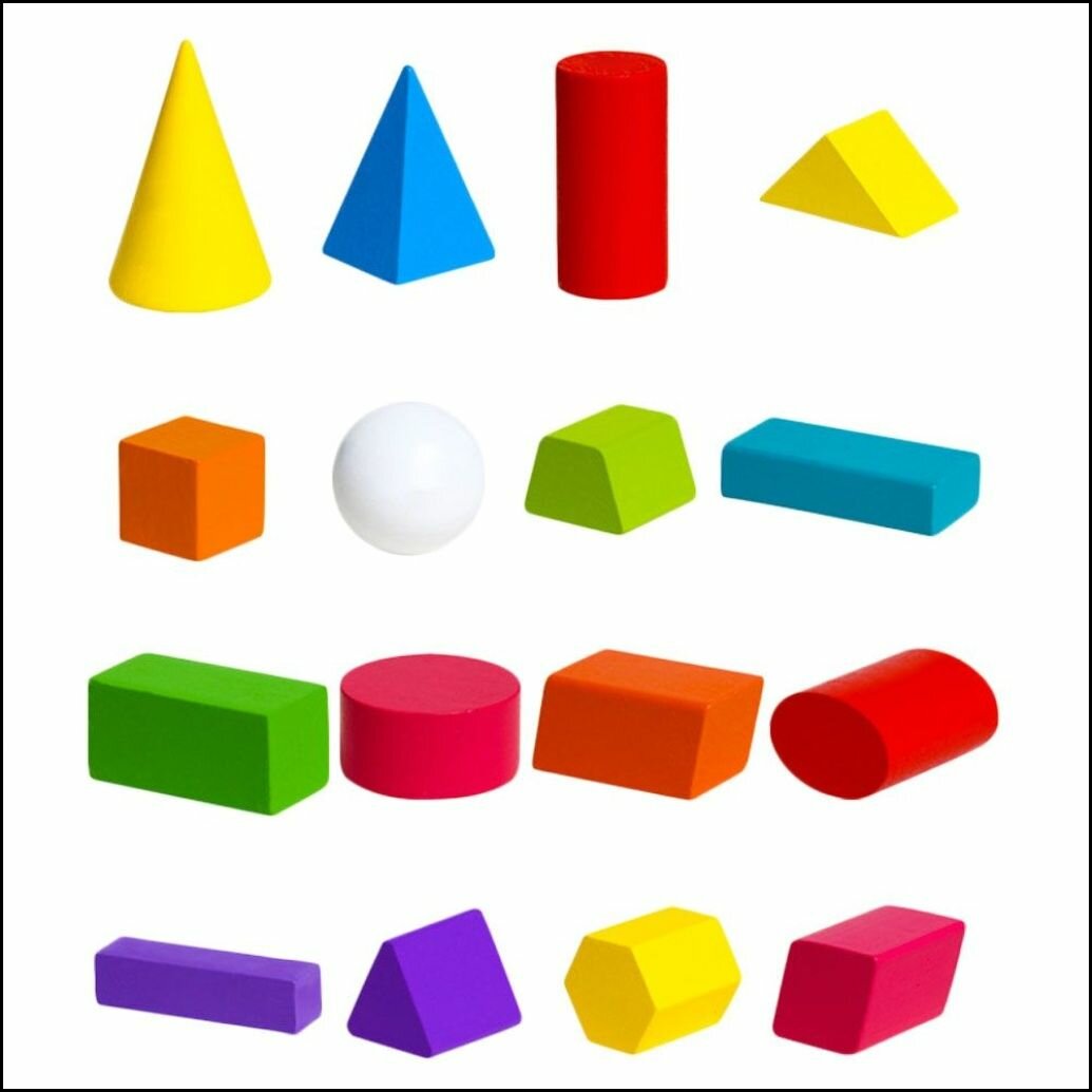 Эксклюзивный комплект 3x3 см для изучения форм с геометрическими элементами