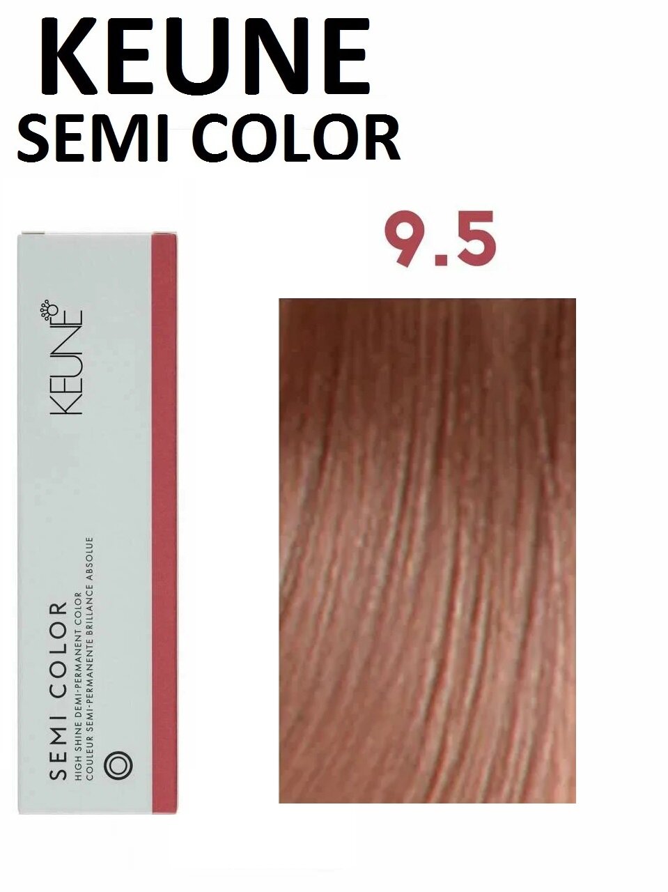 KEUNE SEMI COLOR 9.5 Светлый блондин клубничный Крем-краска для волос без аммиака