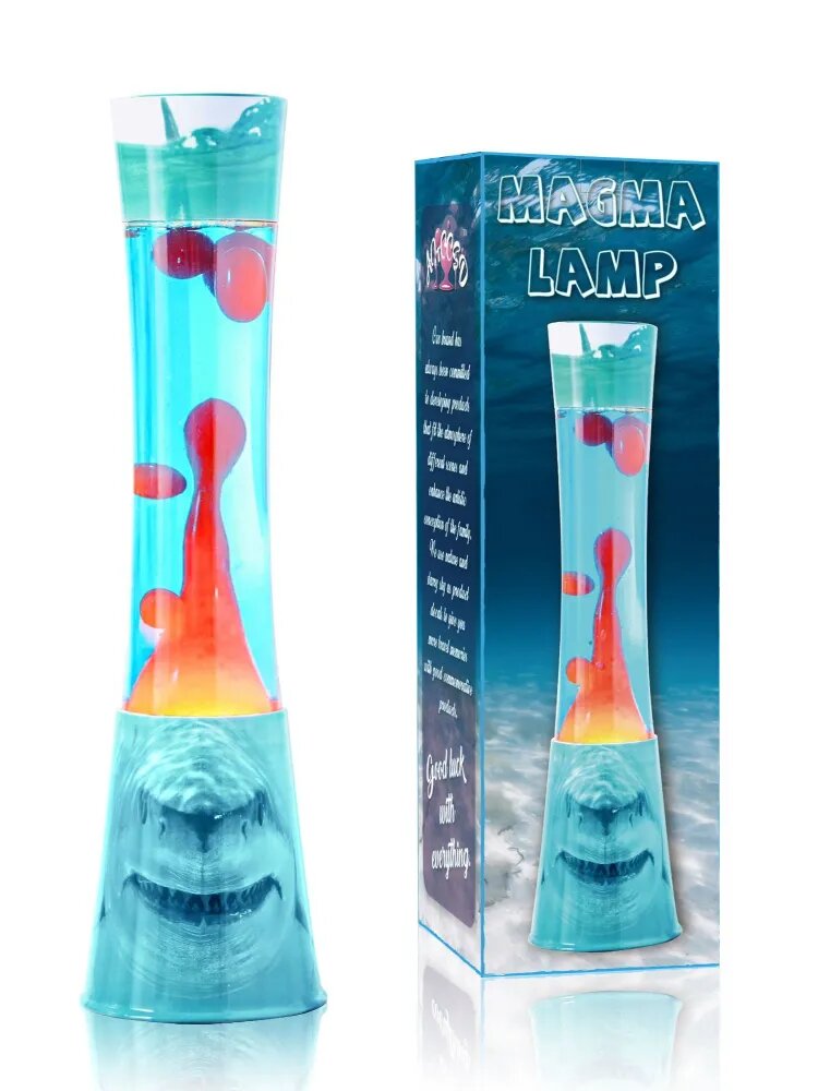 Лавовая лампа из вулканического стекла с ручной росписью на основании, настольная лампа