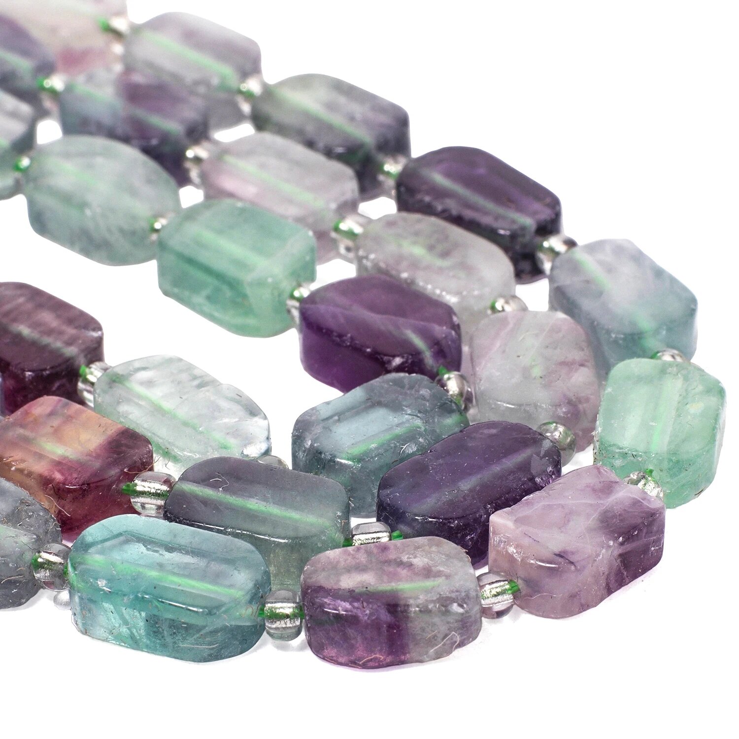 Бусины AOHAYOOMQ для бижутерии, флюорит, натуральный камень 19cm 12-14pcs