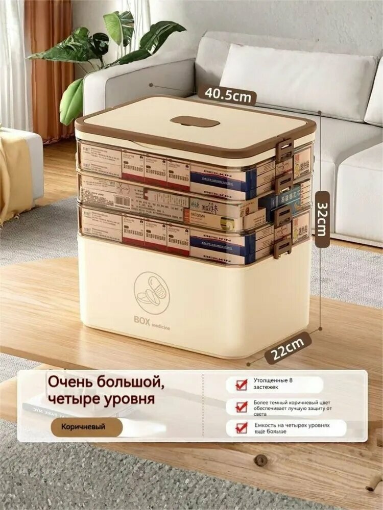 Коробка для хранения длина 40.5 см, ширина 22 см, высота 32 см.