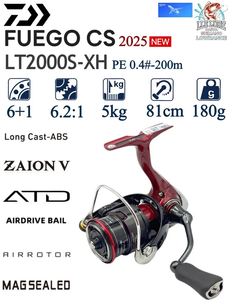 Daiwa FUEGO CS 2025 LT2000S-XH Безынерционная катушка для морской и донной ловли