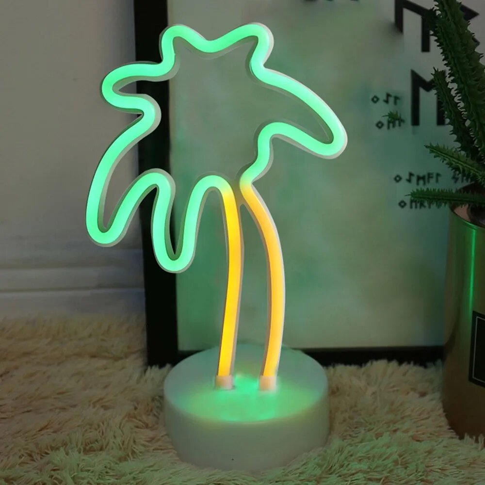 Детский неоновый ночник LED в форме животных и растений 3D подсветка для детской комнаты, безопасный USB-зарядный, сменные цвета и режимы