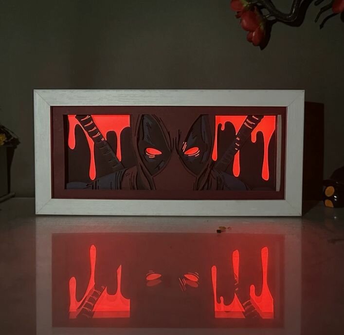 Аниме ночник Дэдпул RGB. Marvel Deadpool