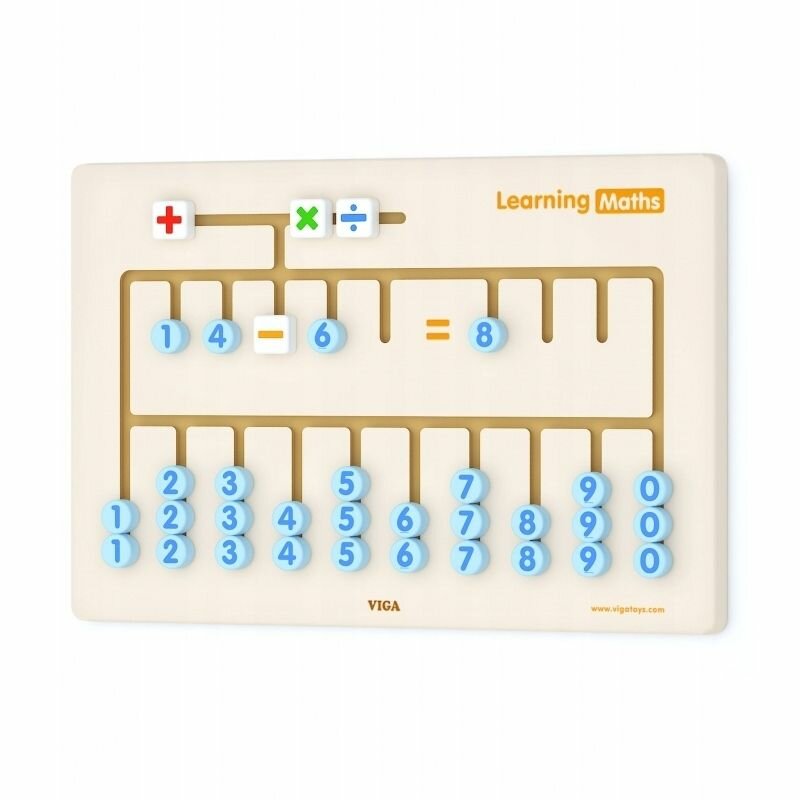 Счеты VIGA математика, доска с цифрами и математическими знаками, в коробке