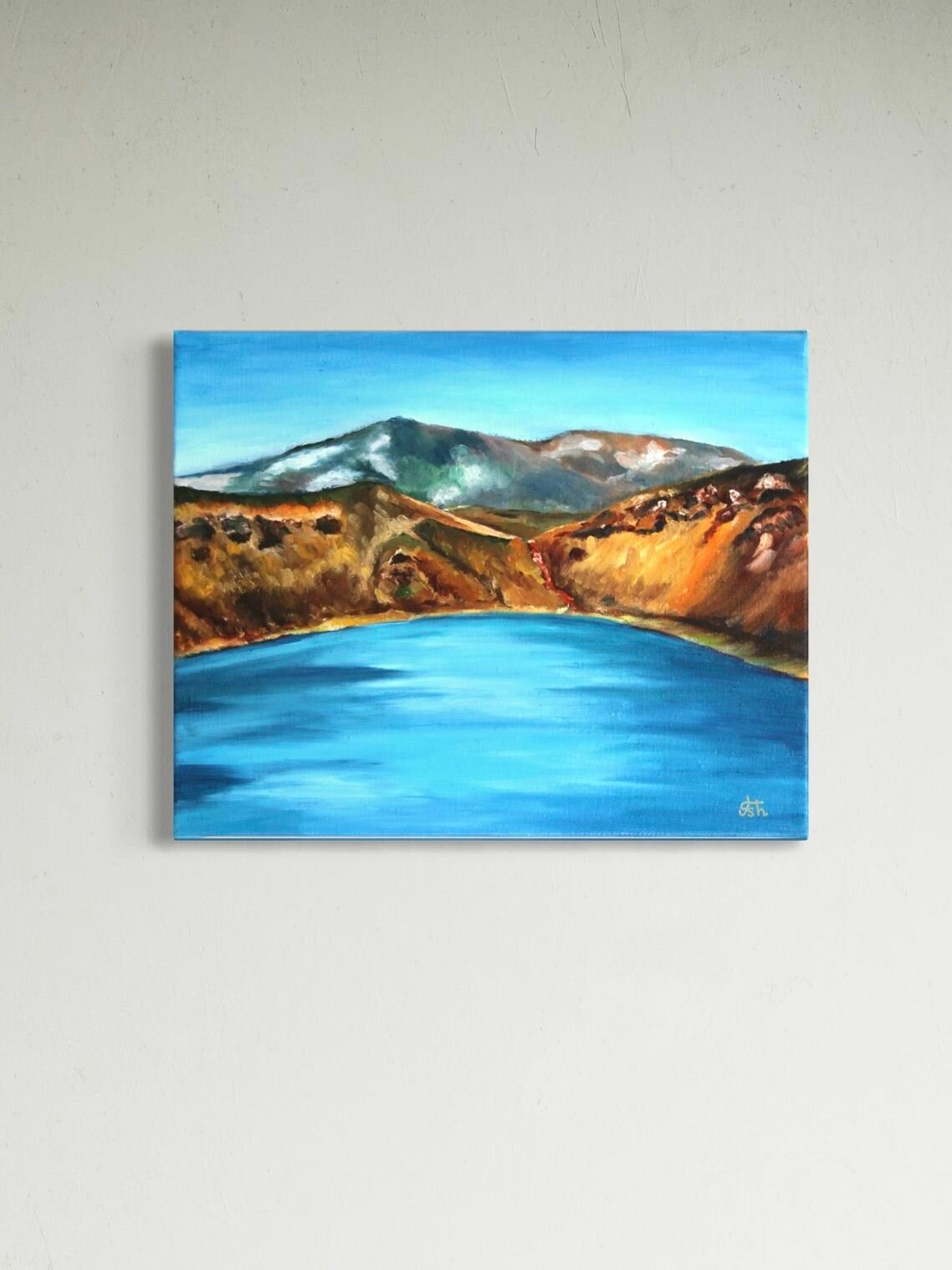 Картина маслом, Кратер вулкана , 24х30 см, холст на подрамнике