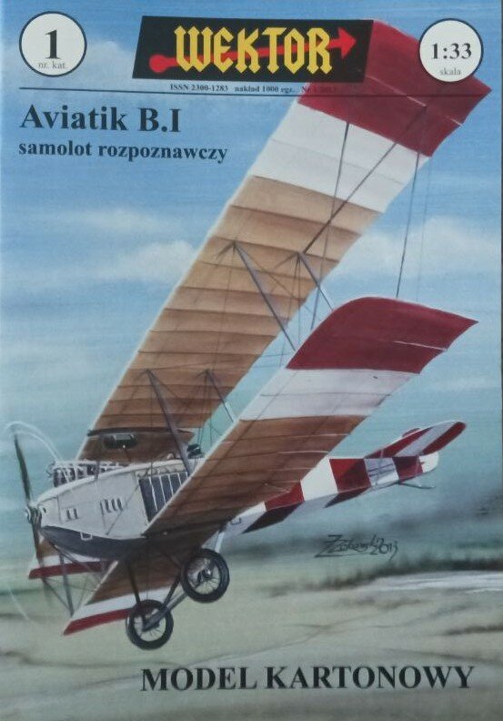 Сборная бумажная модель Самолет Aviatik B.I - WEKTOR №1 (журнал+лаз. резка)