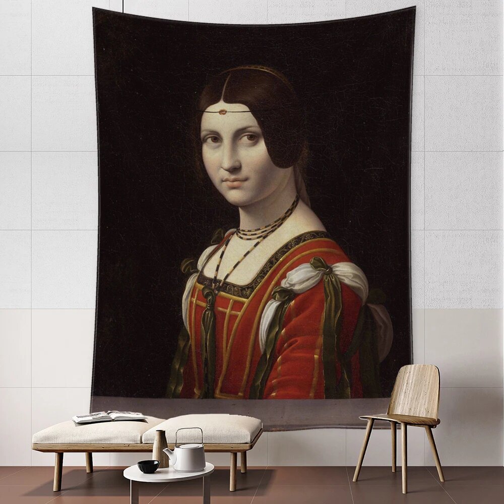 Гобелен с граффити Мона Лизы, настенный гобелен в стиле бохо, психоделическое 150X130 CM, gt1114-46