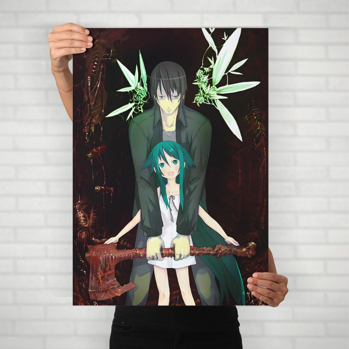 Плакат на стену для интерьера Песнь Саи (Saya no Uta 2) - Постер по игре визуальной новелле формата А2 (42x60 см)