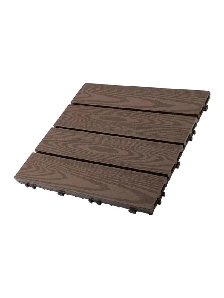 (1 шт) Пластиковая террасная доска для балкона - глубокий коричневый