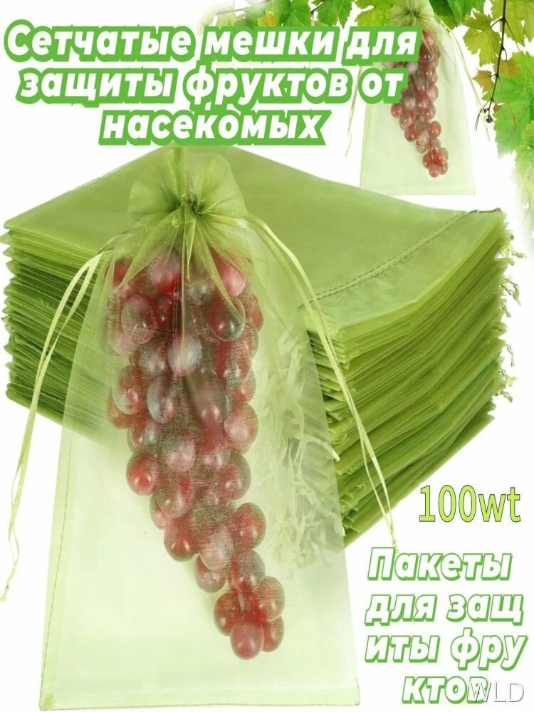 Сетчатые мешки для защиты фруктов от насекомых, зеленые, 100 шт, для дома и подарков