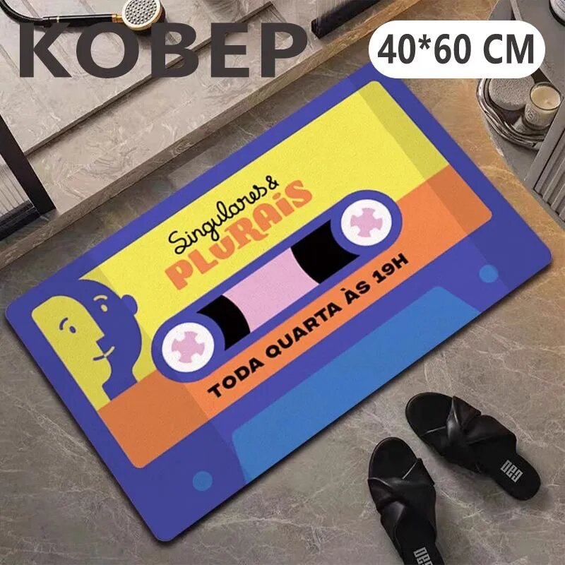 Коврик 40x60 см художественная печать разноцветный