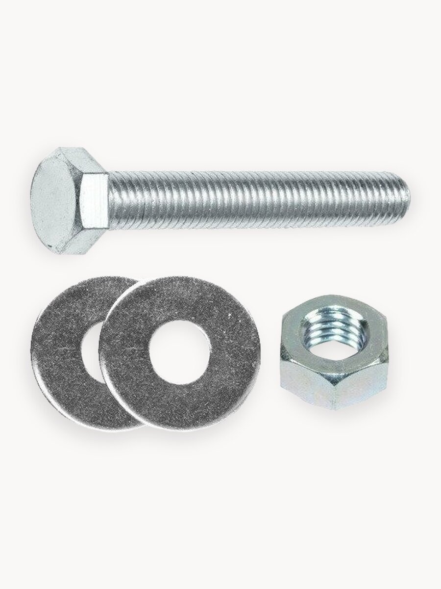 Болт шестигранный М6х60 мм с гайкой и шайбами STARFIX 6 штук SMK1-82914-6