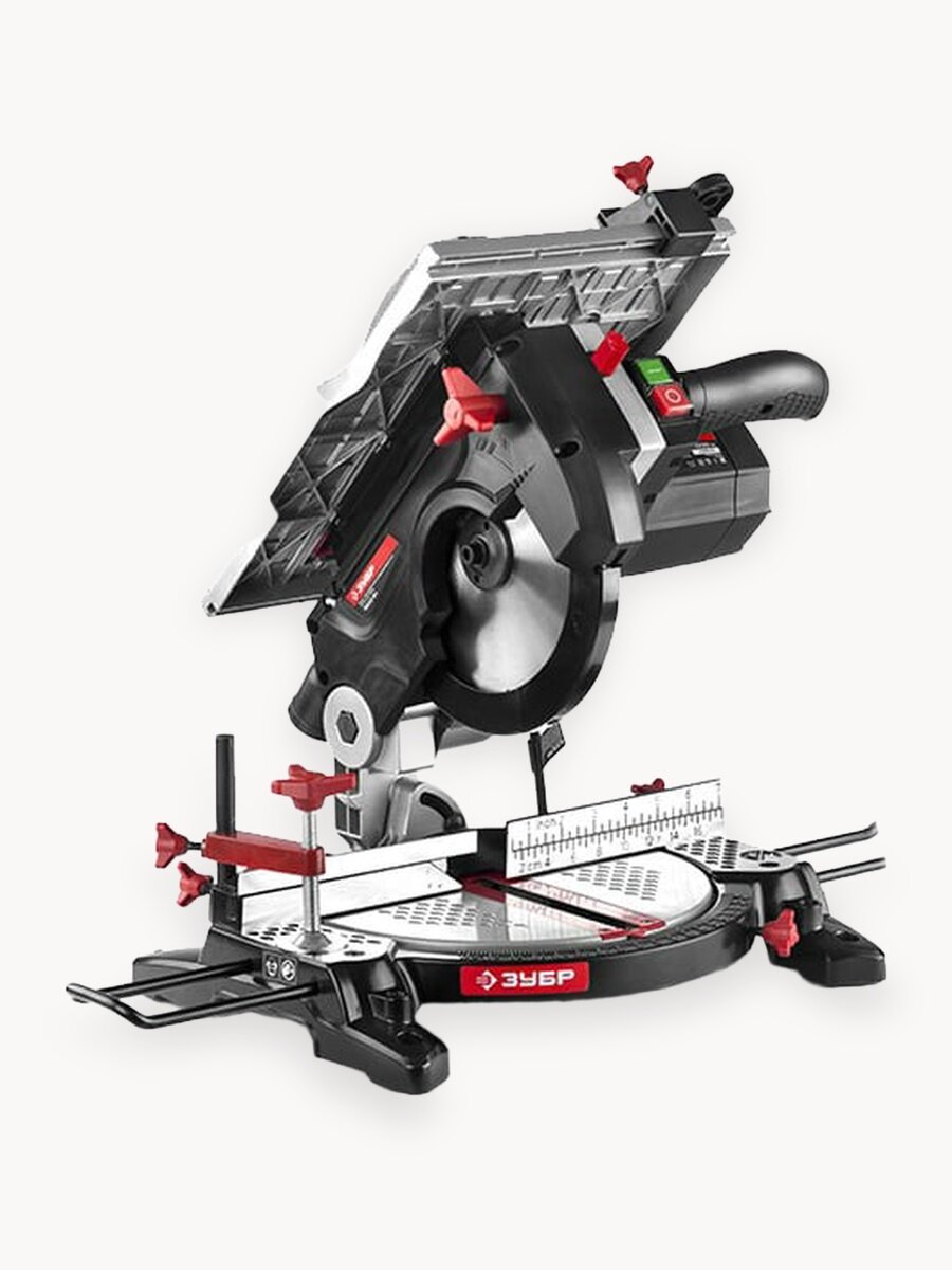 Торцовочная комбинированная пила ЗУБР ЗПТК-210-1500, мощность 1500 Вт, максимальная глубина пропила 55 мм под углом 90°
