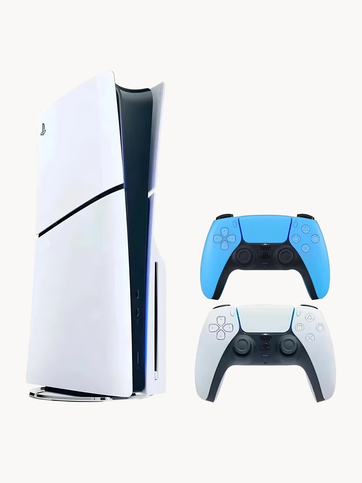 Игровая приставка PlayStation 5 PS5 (плейстейшен 5) Slim с дисководом + 2-й геймпад голубой, 1Тб