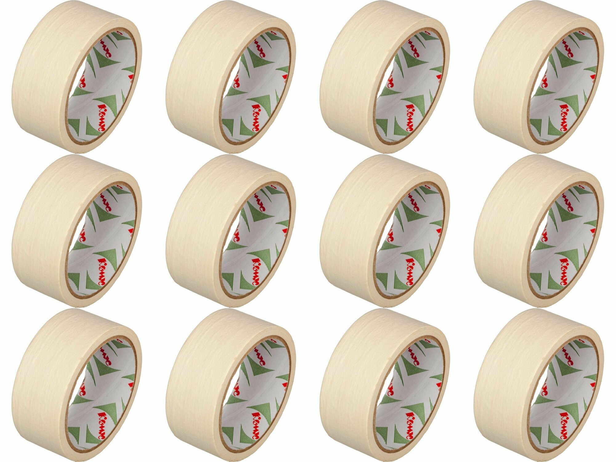 Комус Монтажная лента бумажная, 38 мм, 19 м, 12 шт