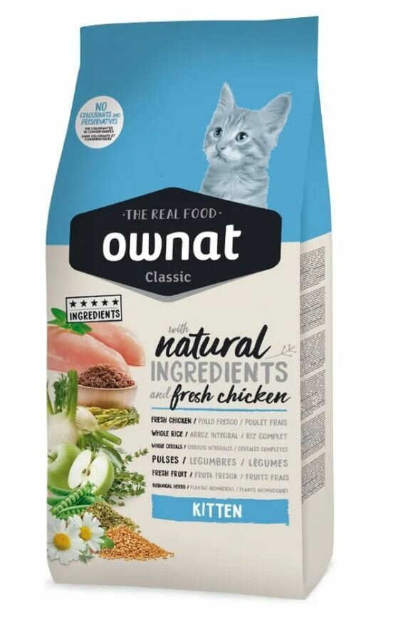 Ownat Kitten Classic Сухой корм для котят, с курицей, 1.5 кг
