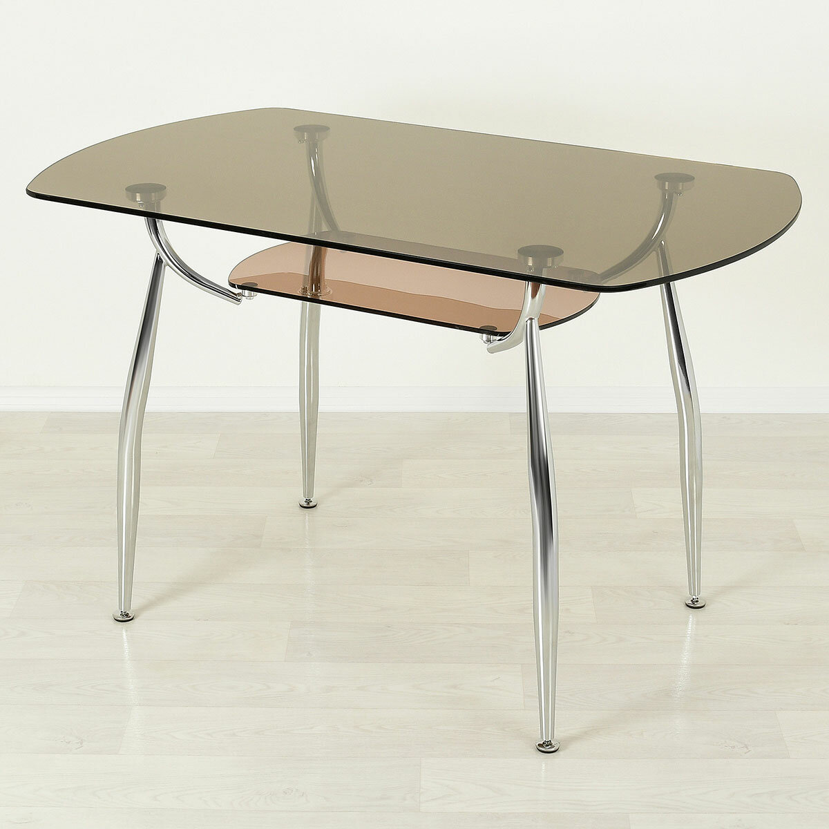 Стеклянный стол Вокал 32 бронза/хром (800х600)