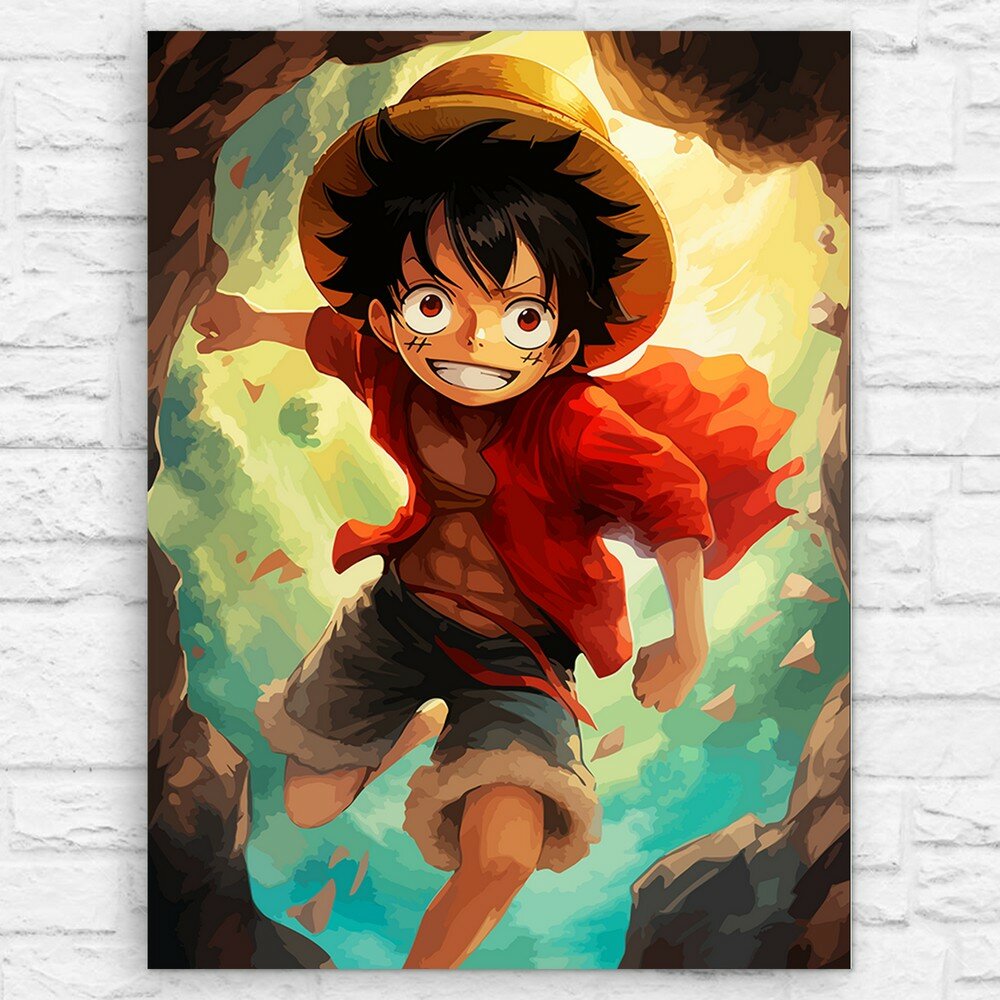 Картина по номерам на холсте аниме One Piece (Monkey D Luffy, Манки) - 12562 В 30x40