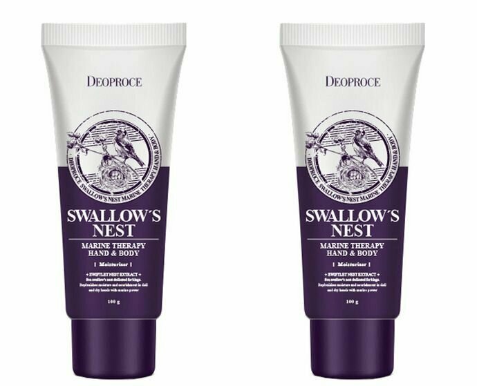 Deoproce Крем для рук и тела с экстрактом ласточкиного гнезда Hand & Body Swallow's Nest, 100 г, 2 шт