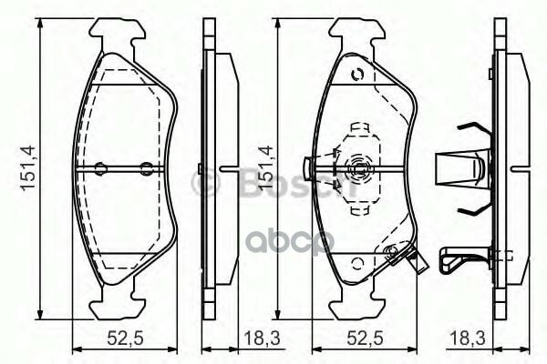 Колодки тормозные KIA Clarus (95-) передние (4шт.) BOSCH Bosch арт. 0986495067