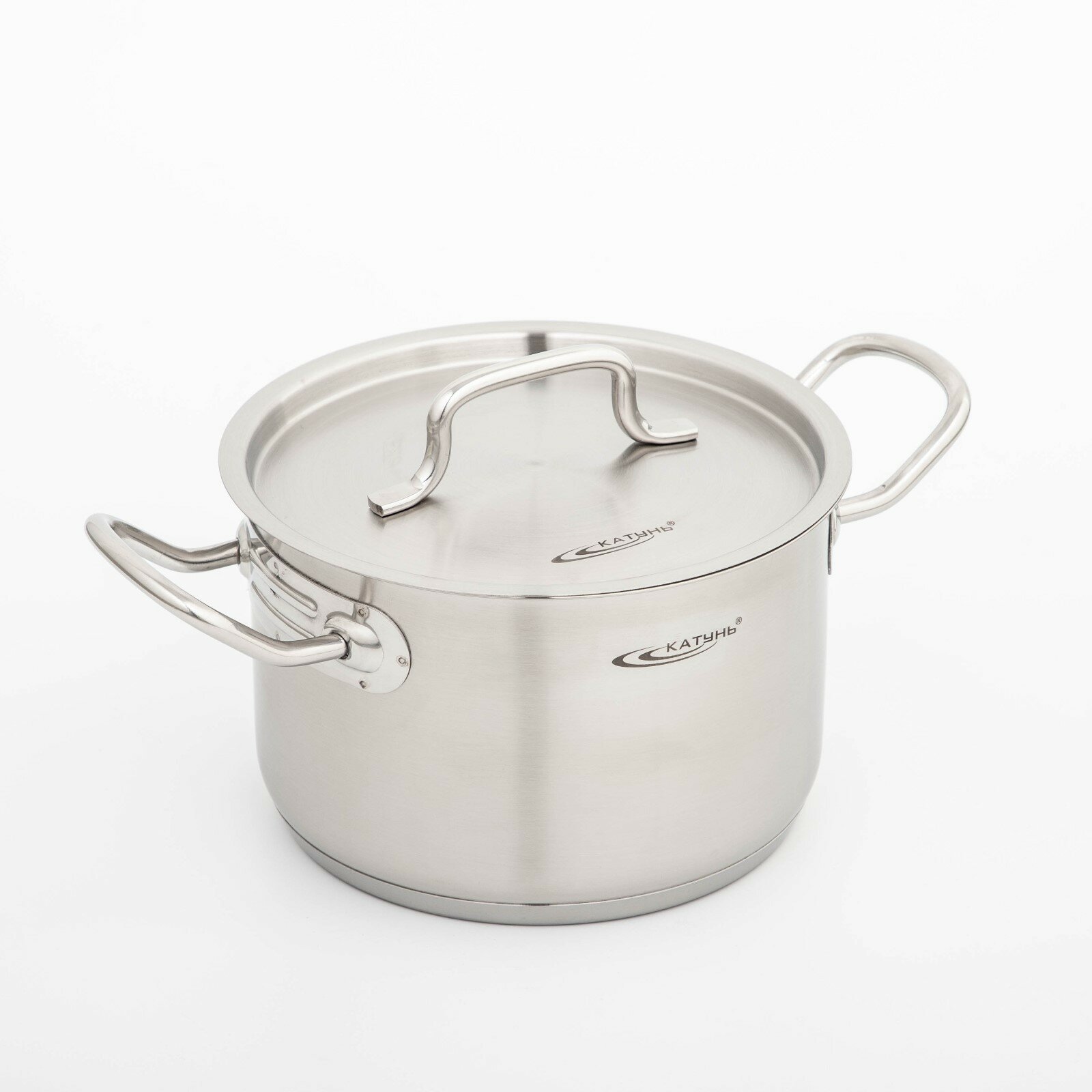 Кастрюля Катунь «Общепит», 3 л, d=18 см, с крышкой, капсульное дно, индукция, нержавеющая сталь, хромированный