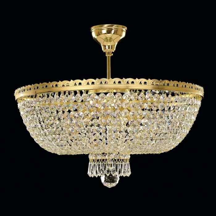 Потолочная люстра Elite Bohemia L 715/9/05 Spc. Swarovski (пр-во Чехия), 9 ламп, Е14, латунь.