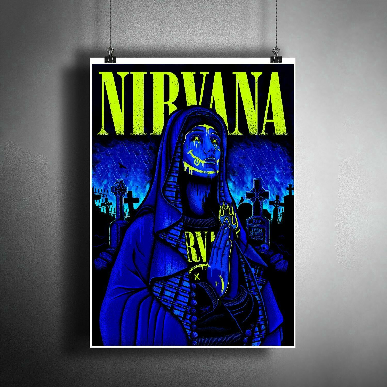 Постер плакат "Группа Nirvana. Курт Кобейн, Нирвана" / Декор для дома, офиса, комнаты, квартиры, детской A3 (297 x 420 мм)