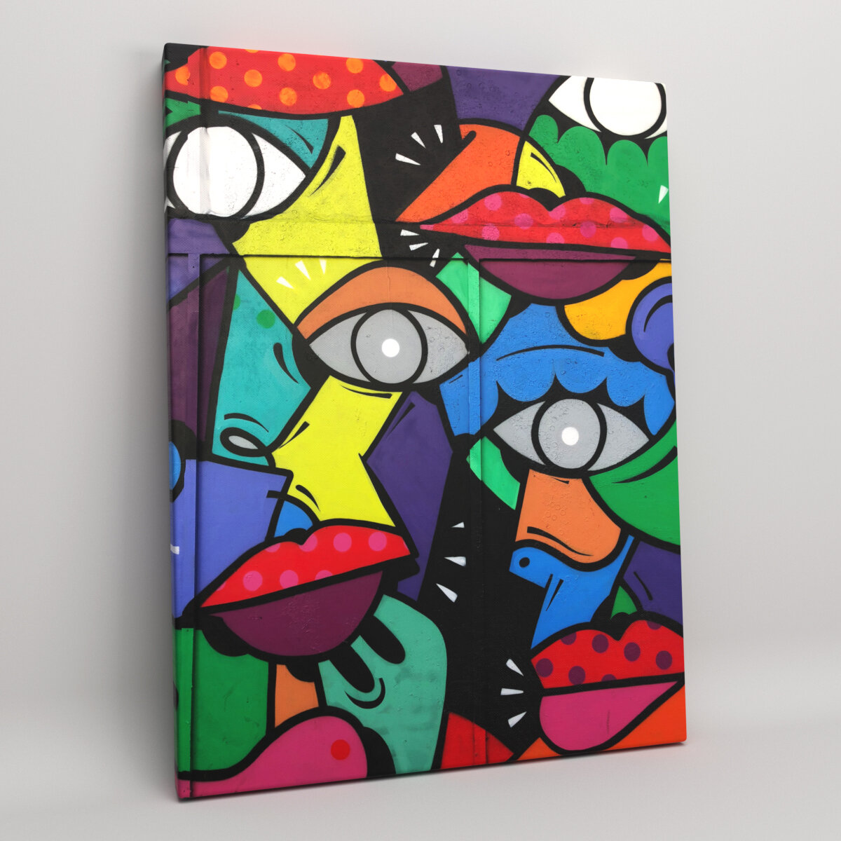 Картина на холсте (интерьерный постер) "Граффити - сюрреализм" стрит арт, с деревянным подрамником, размер 30x40 см