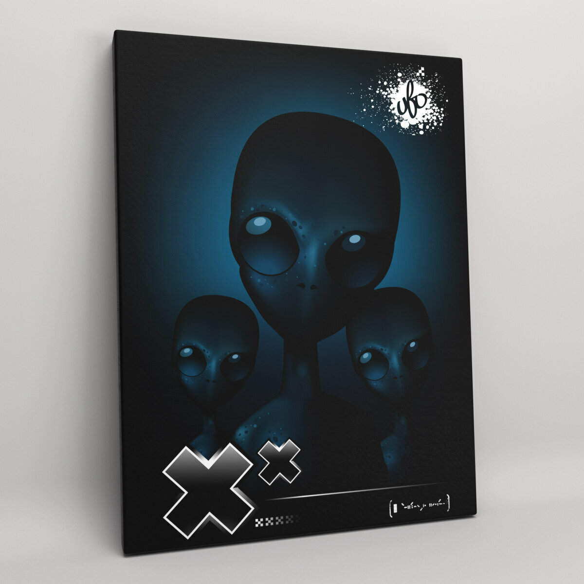 Картина на холсте (интерьерный постер) "Инопланетяне - НЛО", с деревянным подрамником, размер 45x60 см