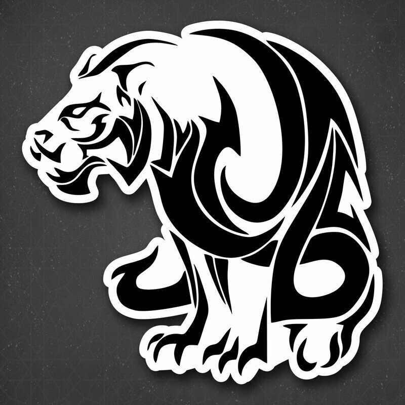 Наклейка на авто "Зверь орнамент" 19x19 см